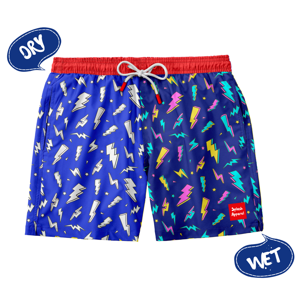 Kids Lightning Bolt Swim Shorts - Colour Changing – Splash Apparel